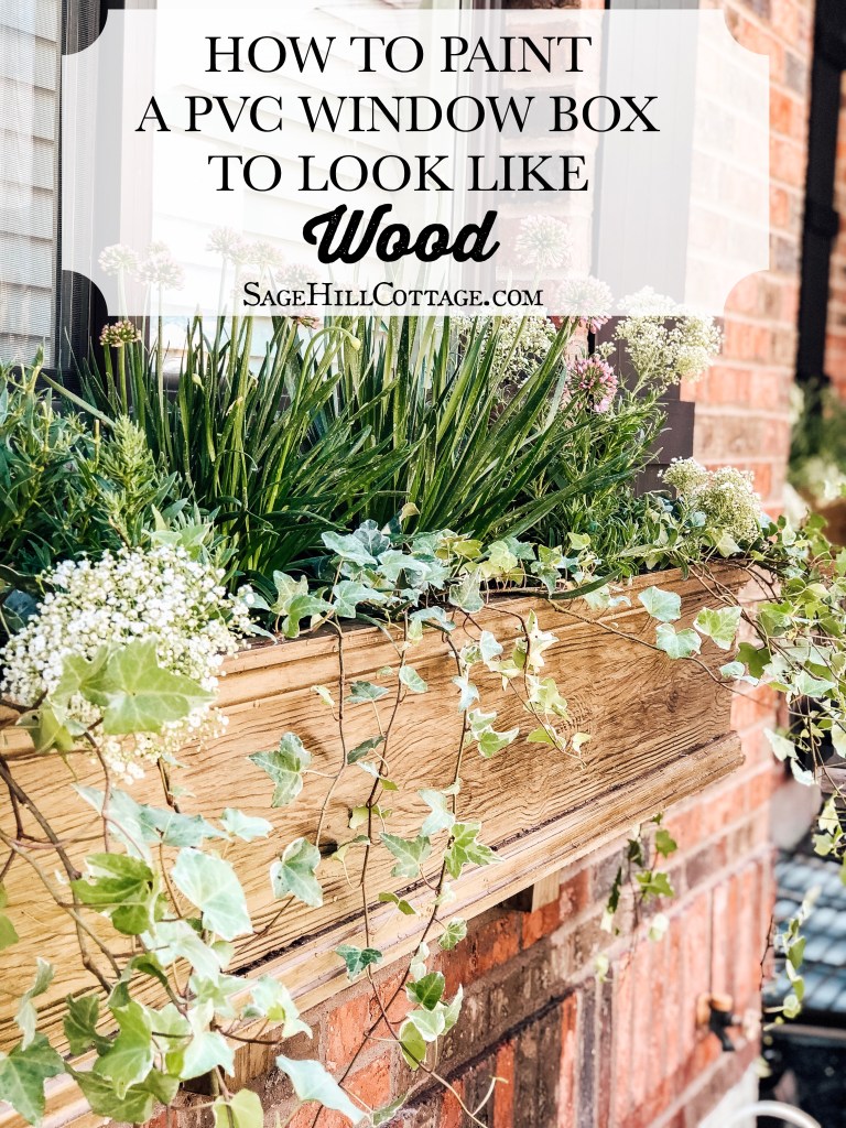 HOW TO PAINT A PVC WINDOW BOX TO LOOK LIKE WOOD {faux wood paint technique}